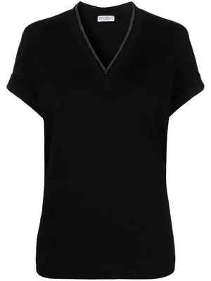 Brunello Cucinelli Cotton V-neck T-shirt - Multicolor