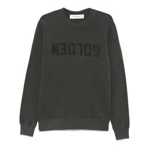 GOLDEN GOOSE Cotton Distressed Logo Sweatshirt - Gray