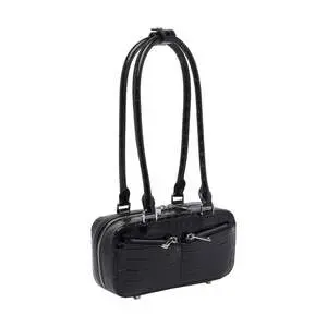 SELF-PORTRAIT Croc Effect Leather Mini Shoulder Bag