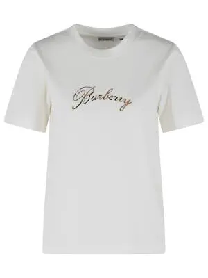 Burberry Cotton T-shirt With Logo Patch - White