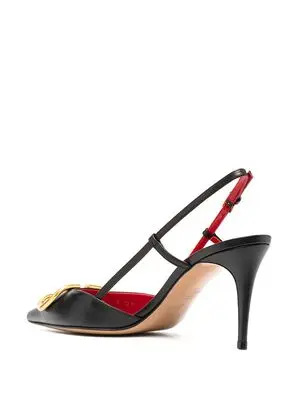 Valentino Garavani Vlogo Signature Leather Slingback Pumps - Multicolor