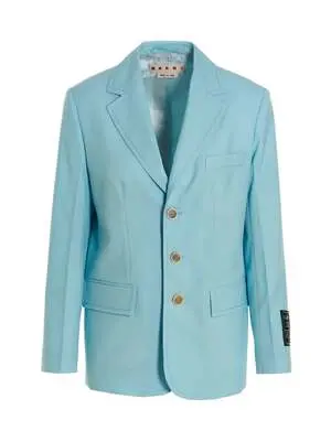 Marni Single-breasted Blazer Jacket - Blue