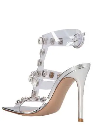 GIANVITO ROSSI Embellished Stiletto Sandals - Silver