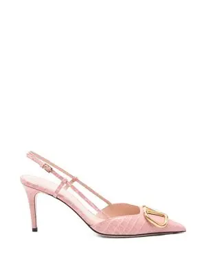 Valentino Garavani Vlogo Signature Leather Slingback Pumps - Multicolor