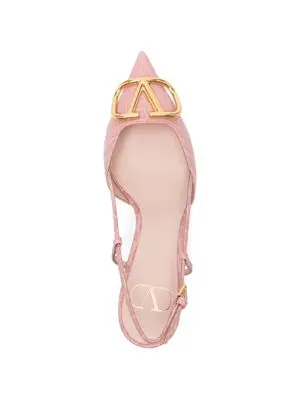 Valentino Garavani Vlogo Signature Leather Slingback Pumps - Multicolor