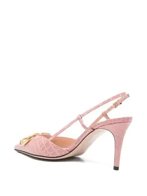 Valentino Garavani Vlogo Signature Leather Slingback Pumps - Multicolor