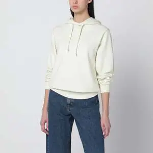 A.p.c. Ecru Cotton Logo Print Hoodie - Cream
