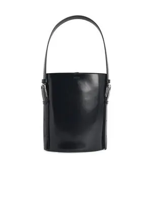 Coperni Ergonomic Bucket" Leather Bag - Black