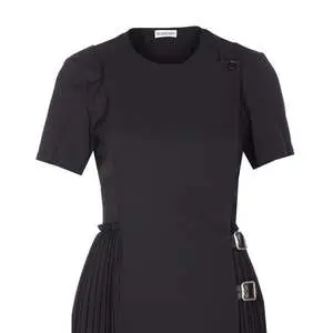 Burberry Wool Blend Kilt Dress With Buckle Detail