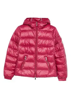 Moncler MONCLER Short Down Jacket With Hood And Logo Patch Multicolor