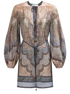 Zimmermann ZIMMERMANN Wonderlust Tunic Silk Paisley Print Long Sleeve Multicolor