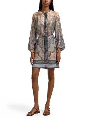 Zimmermann Wonderlust Tunic Silk Paisley Print Long Sleeve - Multicolor