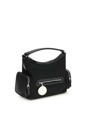 Stella McCartney Dartmoor Shoulder Bag With Metallic Finish - Black