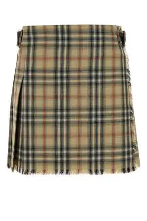 Burberry Embroidered Wool Mini Skirt - Multicolor
