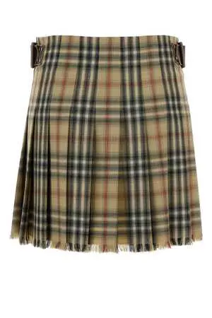 Burberry Embroidered Wool Mini Skirt - Multicolor