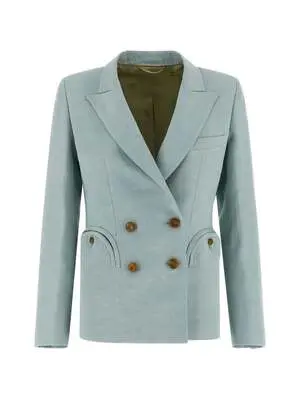 BLAZÉ MILANO Zenith Charmer` Double-breasted Silk Blazer - Multicolor