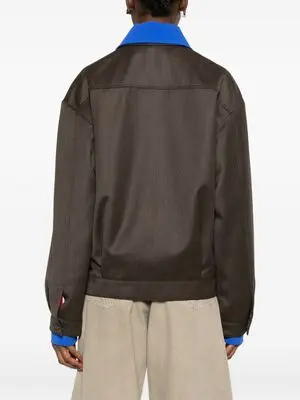 Miu Miu Nylon Blouson Jacket With Logo Embroidery