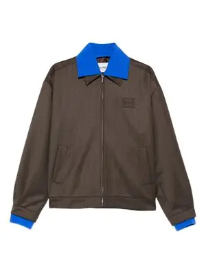 Miu Miu Nylon Blouson Jacket With Logo Embroidery - Multicolor