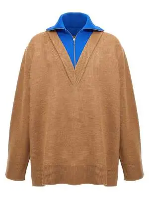 JIL SANDER JIL SANDER Wool Blend Half-Zip Sweater Multicolor