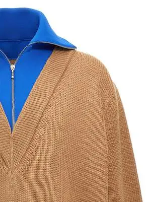 JIL SANDER Wool Blend Half-zip Sweater - Multicolor