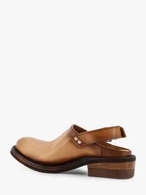 Miu Miu Leather Sabot Sandals With Front Logo And Adjustable Strap - Multicolor