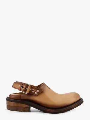 Miu Miu MIU MIU Leather Sabot Sandals With Front Logo And Adjustable Strap Multicolor