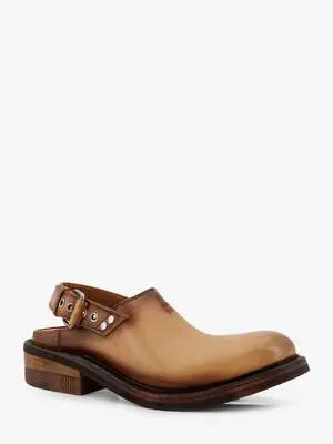 Miu Miu Leather Sabot Sandals With Front Logo And Adjustable Strap - Multicolor