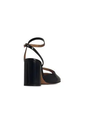 MAISON MARGIELA Tabi Leather Sandals With Cylindrical Heel - Black