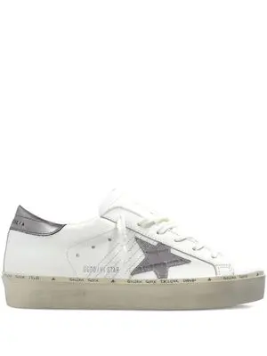 GOLDEN GOOSE Hi Star Leather Sneakers With Star Motif - Multicolor