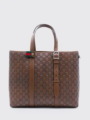 Gucci Embossed Calf Skin Shoulder Bag - Brown