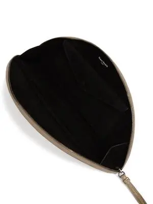 MAISON MARGIELA Halfmoon Metallic Leather Pouch - Silver