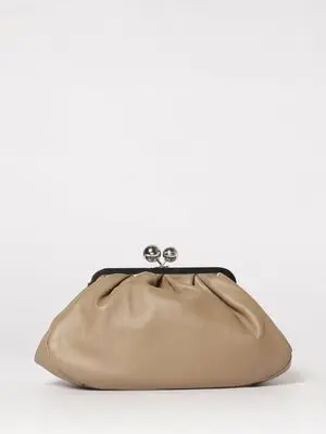 Max Mara Pelle Di Montone Ovis Aries Aries Algeria Clutch - Gray