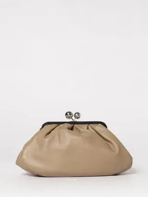 Max Mara Pelle Di Montone Ovis Aries Aries Algeria Clutch - Gray