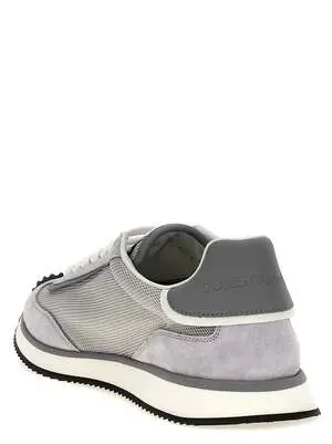 Dolce & Gabbana Suede And Mesh Dg Cuschion Sneakers - Gray
