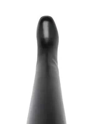 Celine Black Calfskin Knee High Block Heel Pointed Toe Boots