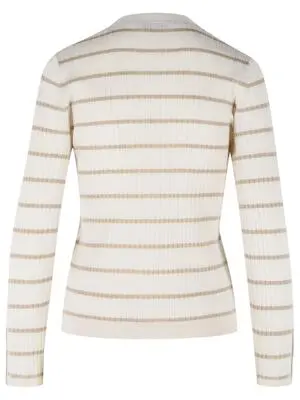 Max Mara Pedale Striped Cashmere And Silk Cardigan - Cream