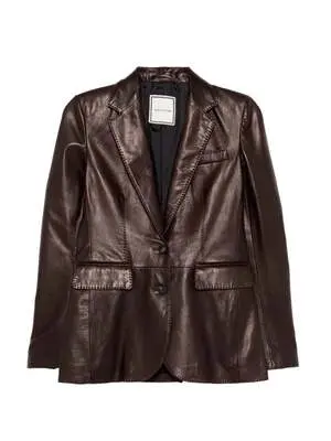 Tagliatore Leather Single-breasted Blazer