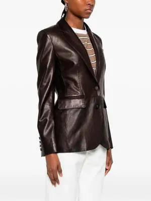 Tagliatore Leather Single-breasted Blazer