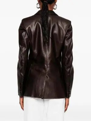 Tagliatore Leather Single-breasted Blazer