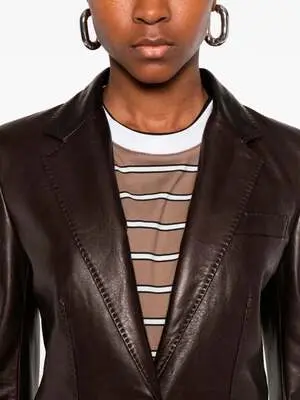 Tagliatore Leather Single-breasted Blazer