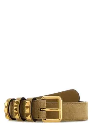 Valentino Garavani Suede Belt With Studs - Brown