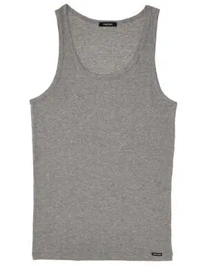 TOM FORD TOM FORD Ribbed Cotton-Modal Tank Top Gray