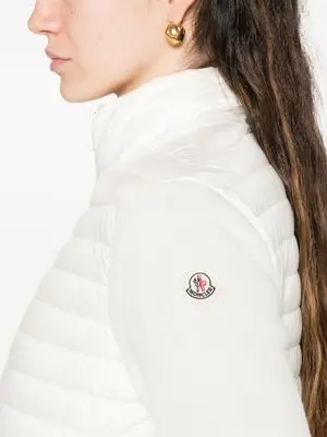 Moncler Padded Cardigan With Zip Fastening And Logo Patch Detail - Multicolor