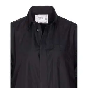 Sacai Long-sleeve Poplin Dress