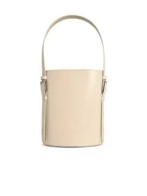 Coperni Ergonomic Bucket" Light Beige Leather Bag - Cream