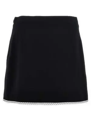 Moschino Heart Button Crepe Skirt