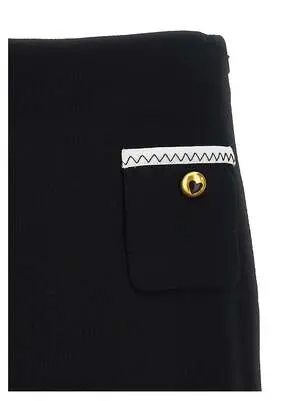 Moschino Heart Button Crepe Skirt