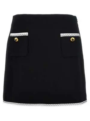 Moschino MOSCHINO Heart Button Crepe Skirt Multicolor