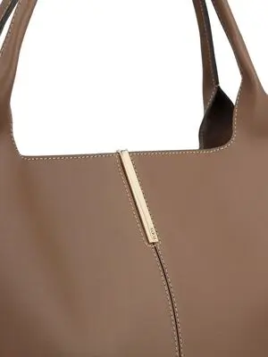 TOD'S Leather Shopper Bag - Brown