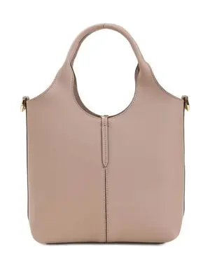 TOD'S Leather Mini Tote Bag With Branded Metal Bar Accessory - Multicolor